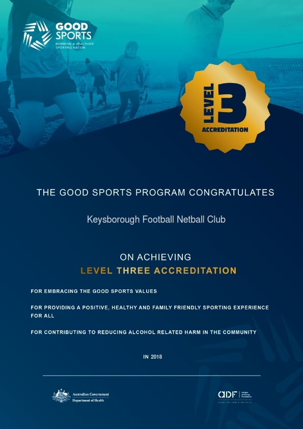 Good Sports Level 3 Accreditation - Keysborough Football Netball Club ...