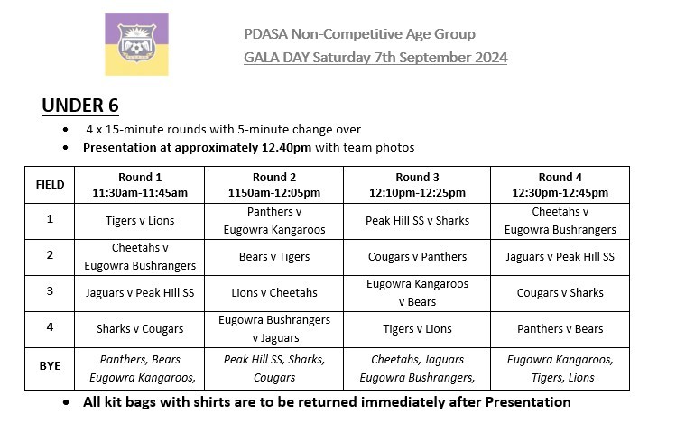 2024 GALA DAY - Parkes District Amateur Soccer Assoc Inc - GameDay